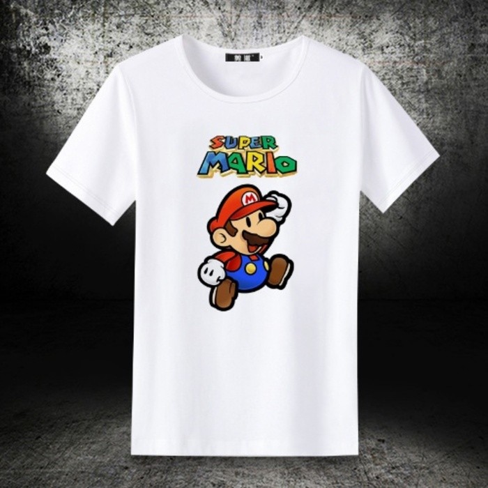 Summer Cartoon Super Mario Short Sleeve T-Shirt For Men, Casual Loose ...