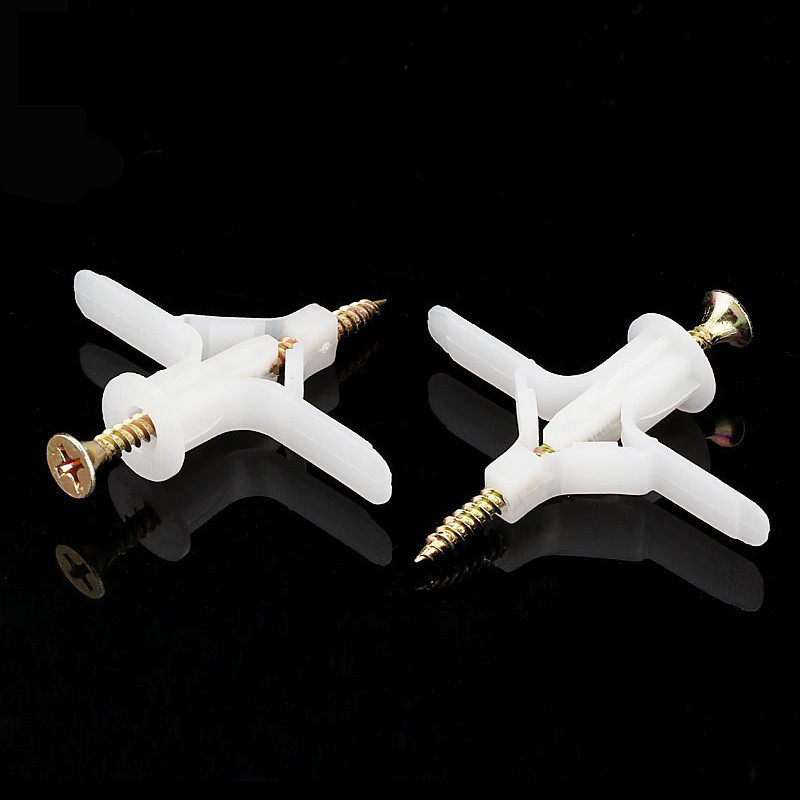 20Pcs Nylon Aircraft Shape Butterfly Type Plastic Gypsum Board Anchors ...