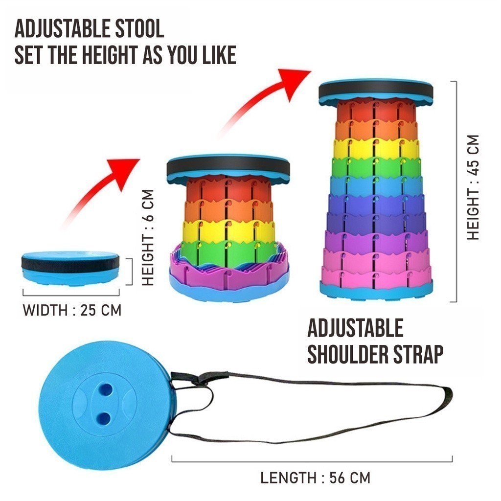 🇸🇬Koala Home🔥Foldable Stool Collapsible Portable Stool Telescopic ...
