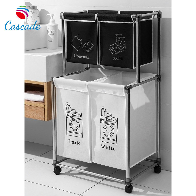 Dirty Clothes Basket With Wheels Multi-Layer Storage Rack Large Laundry ...