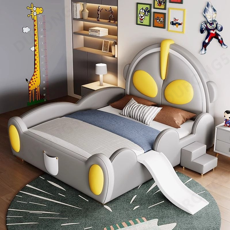 Baby Bed Solid Wood Children Bed Minimalist Baby Cot Ultraman Guardrail ...