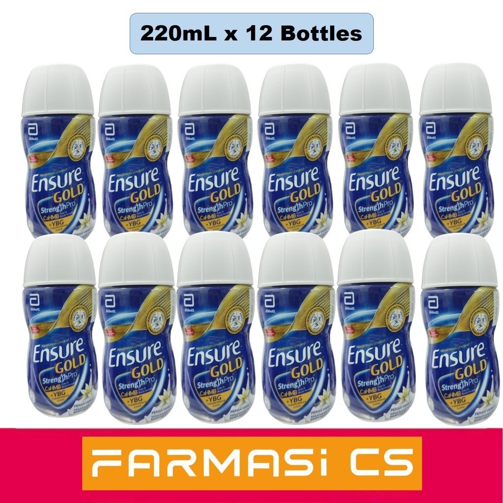 Abbott Ensure Gold Vanilla Flavour 220ml Strength Pro x 12 bottles EXP ...