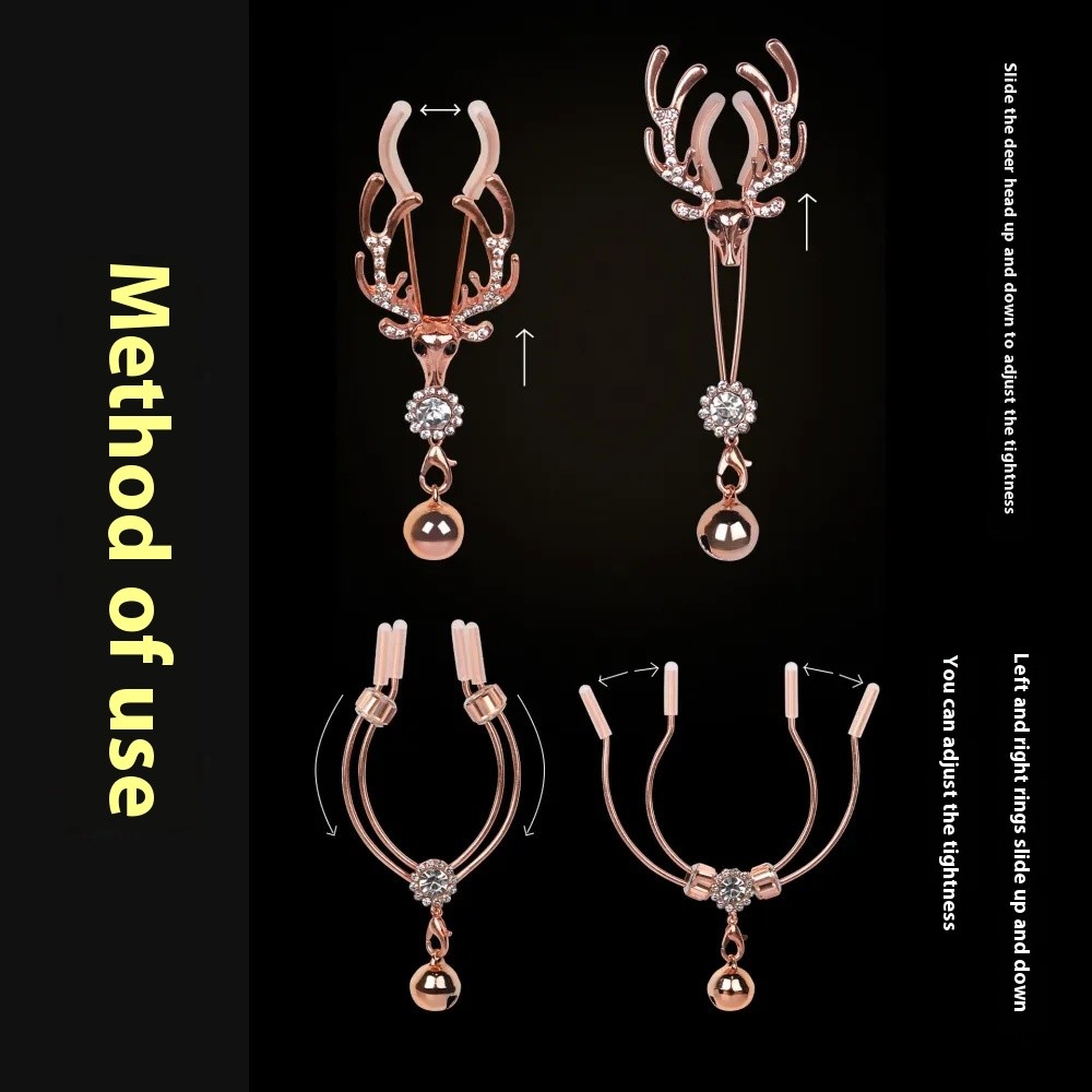 Sexy Sm Props Deer Horn Bell Nipple Clamp Couple Flirting Teasing ...