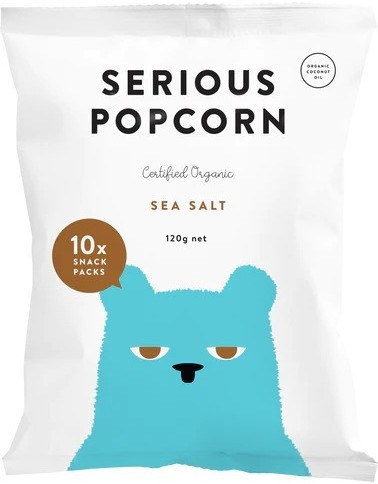 Serious Food Company Serious Popcorn - Sea Salt Multipack of 10 (120g ...