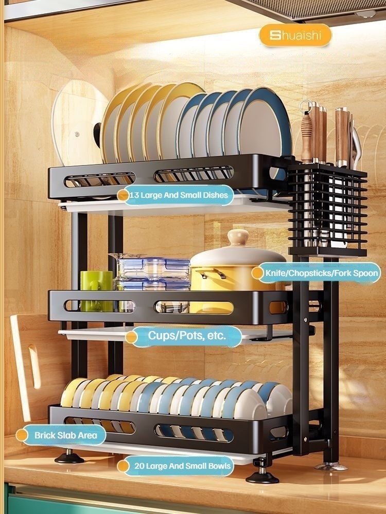 Kitchen Collapsible Dish Rack Drain Bowl Rack Wall Hanging Household ...