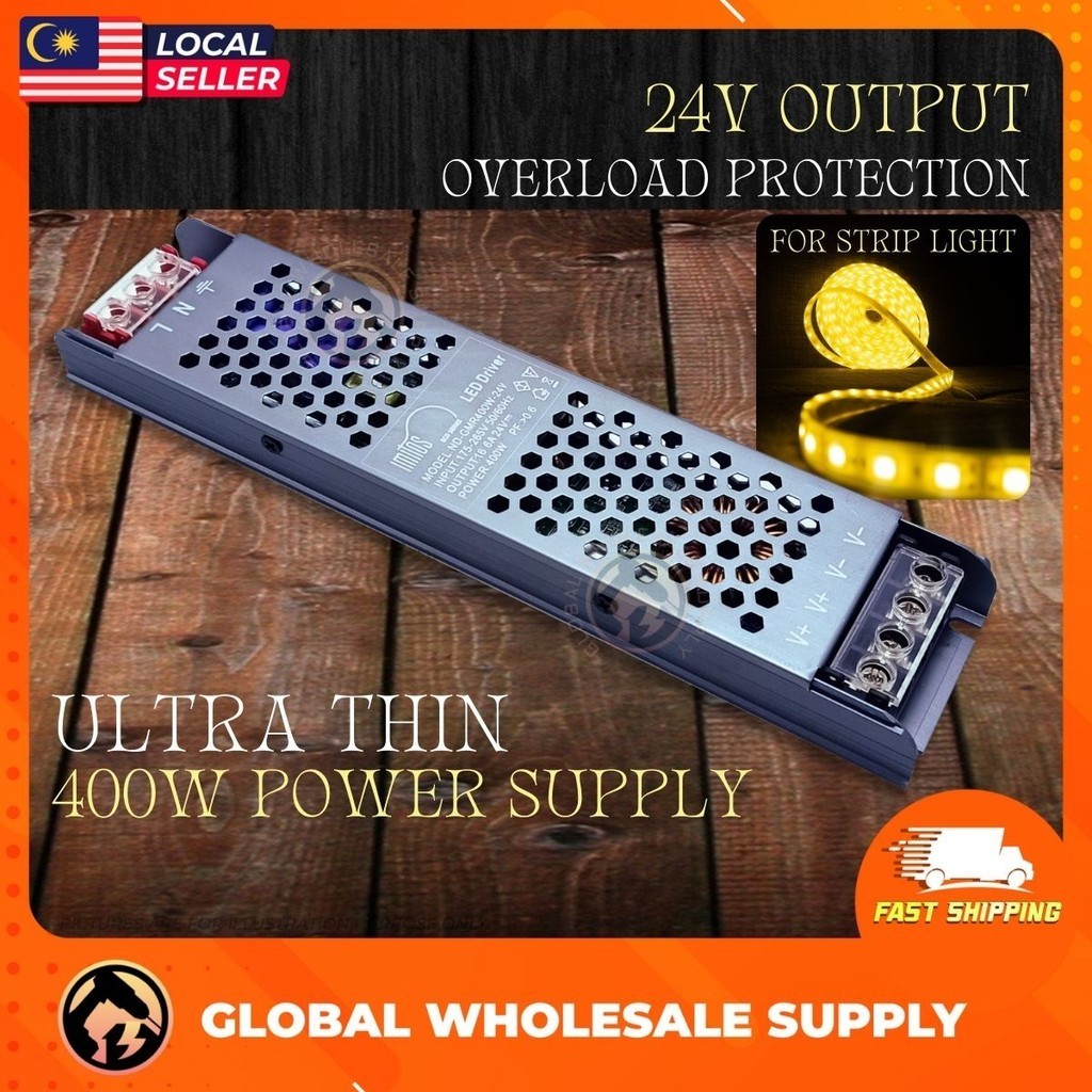 SLIM DESIGN Power Supply DC24V 400W Lighting Transformer LED Strip ...