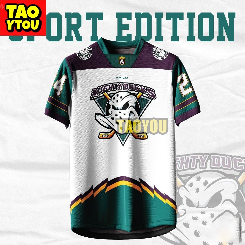 2025 NFL Sublimation Microfiber Jersey tshirt Design Mighty Ducks baju ...