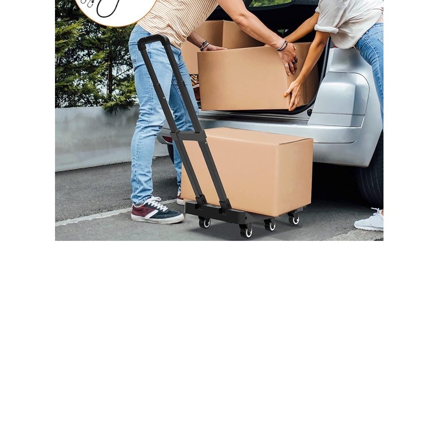 New Gen 2 Foldable trolley Universal wheel Platform car The six round ...