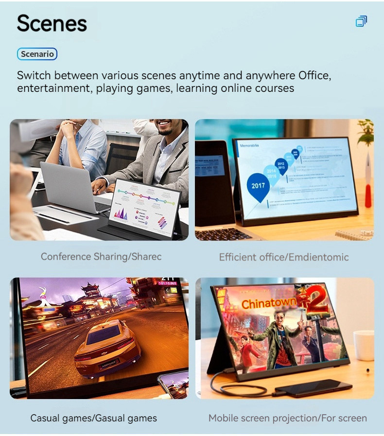 New portable monitor 15.6-inch laptop screen extender 4K extension 60Hz ...