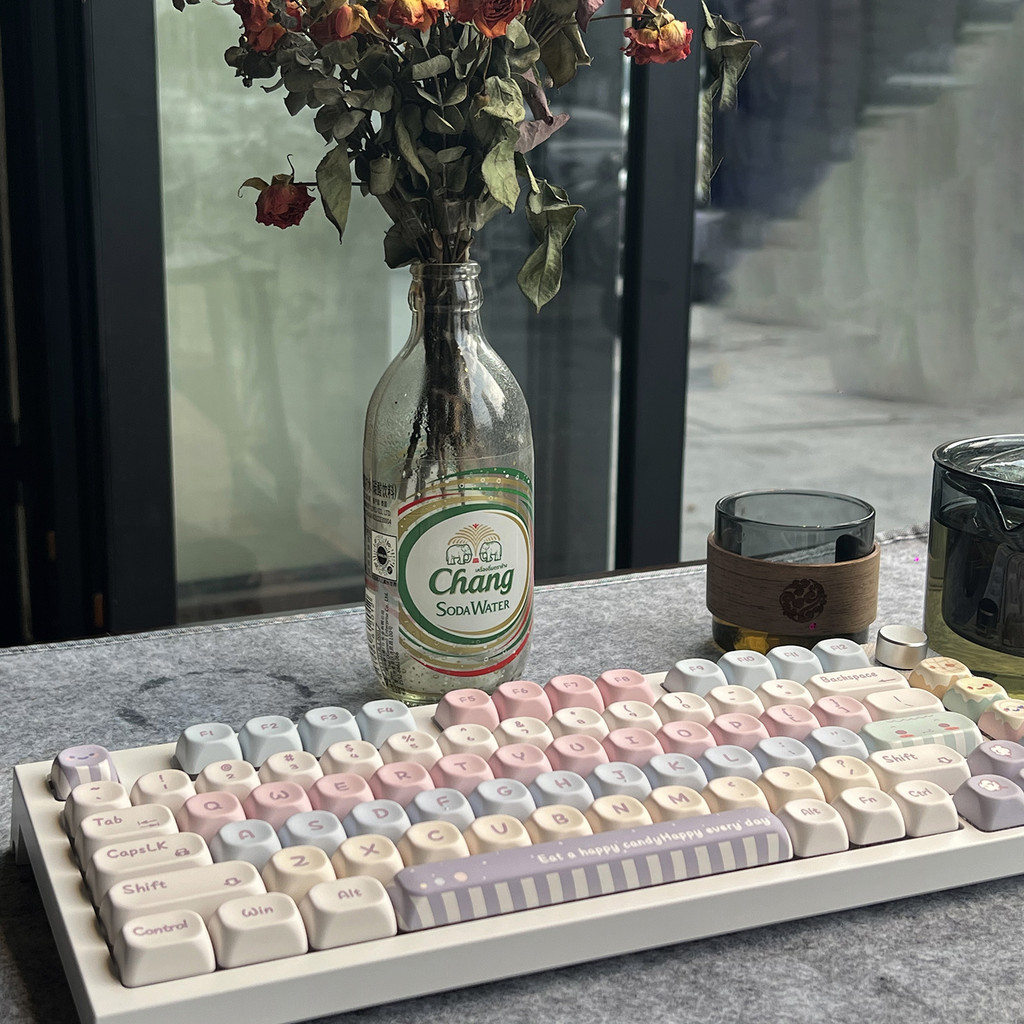 Happy Candy Keycaps 130+ Keys MOA Cherry Shape Keycaps PBT Dye ...