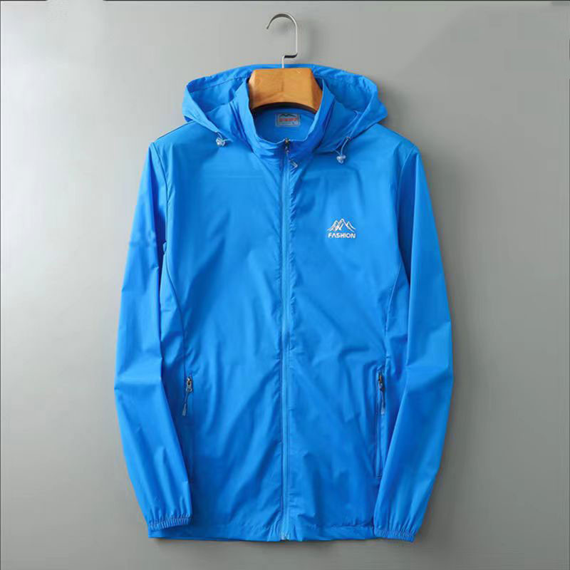 Ultra Thin Breathable Summer Men Jacket Hooded Solid Color Sunscreen ...
