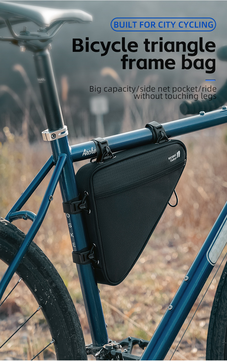 ROCKBROS Bike Triangle Frame Bag Storage 1.5L Front Top Tube Bag ...