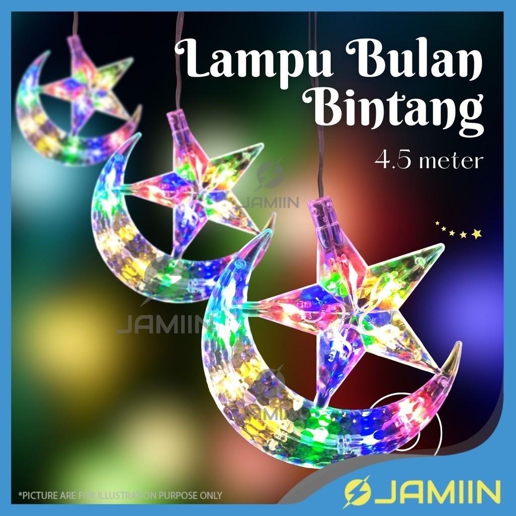 [2024] Lampu Raya Bulan Bintang Lampu Lip Lap Lampu Hari Raya LED Light ...