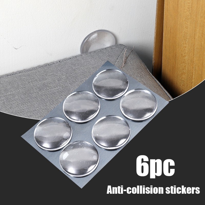 6Pcs Transparent Silicone Door Stoppers Self Adhesive Mute Anti-Shock ...