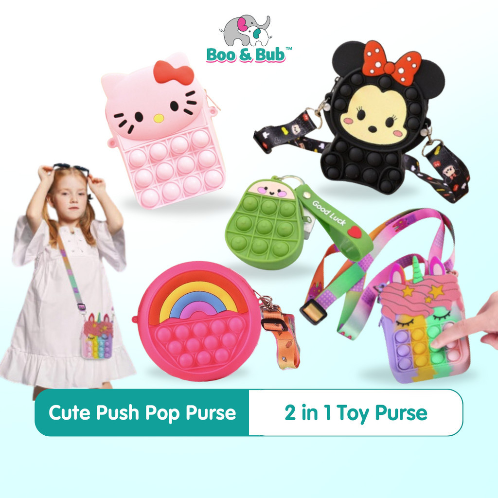 Boo&Bub Cute Push Pop Purse | Fidget Toys Coin wallet bag Pops It ...