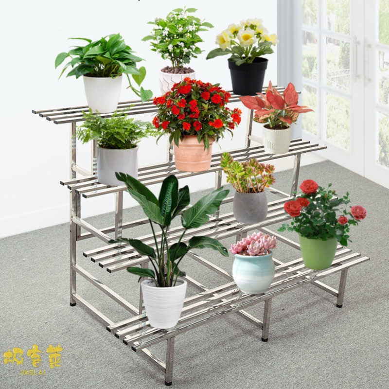 JIKELAI Stainless Steel Flower Rack Indoor Outdoor Metal Plant Rack ...