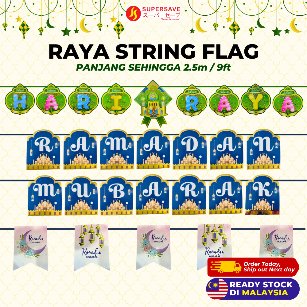 SUPERSAVE Raya String Flag Pennant Hari Raya Decoration 2025 Ketupat ...