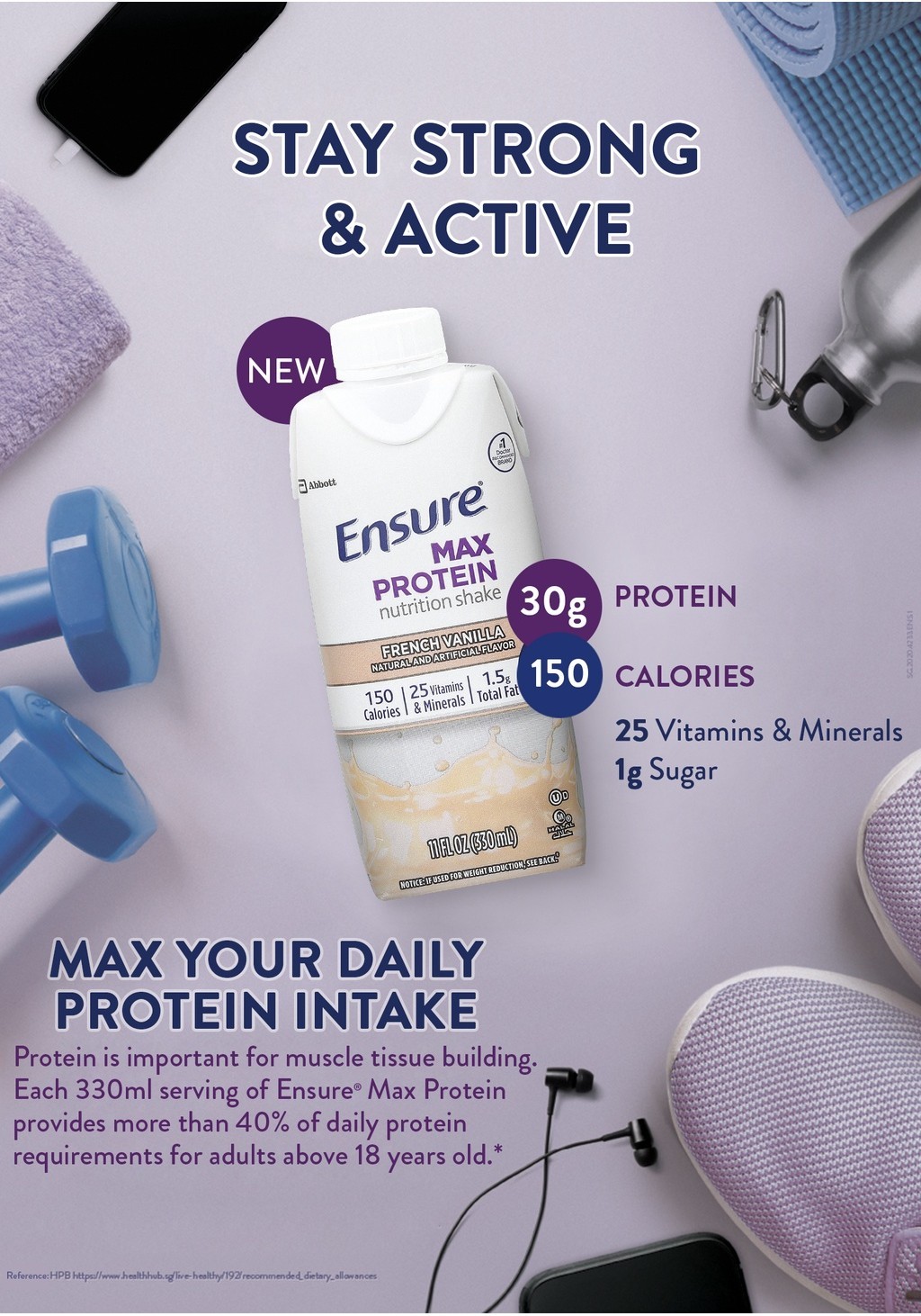 Ensure® Max Protein French Vanilla (4 x 330ml) | Shopee Singapore