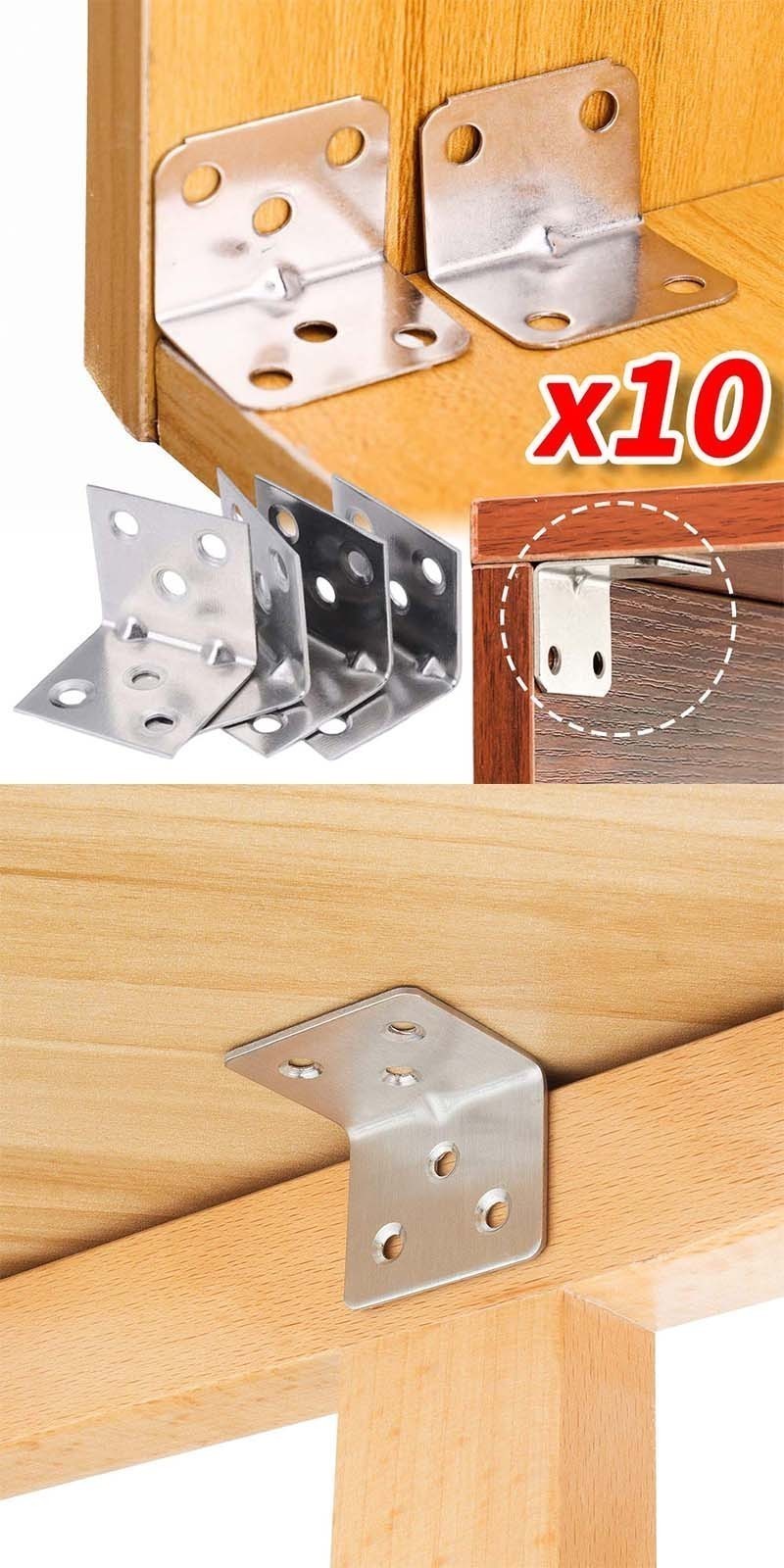 1/5/10Pcs Heavy Duty Stainless Steel L Shape Joint - for Wood, Shelf ...