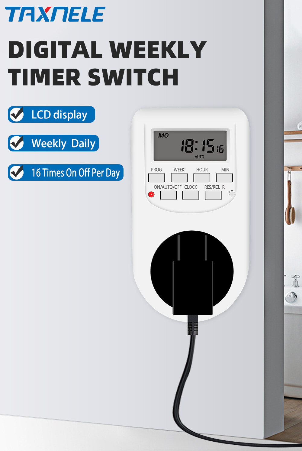 AL-06 Digital Timer Switch Universal UK EU US Socket Weekly ...
