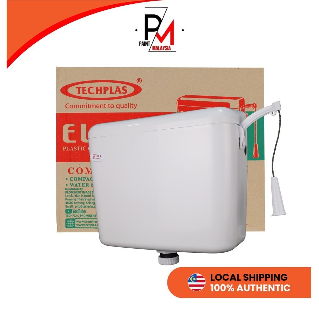 TECHPLAS 9L Elegen High Level Plastic Cistern PCL-1104 (1104-HL) Flush ...