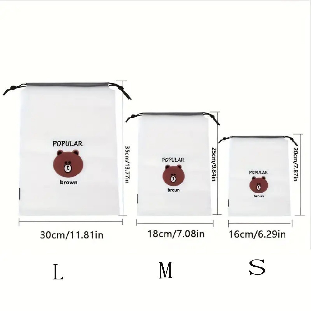 【Waterproof】Reusable Bag Transparent Drawstring Pouch | Plastic Travel ...