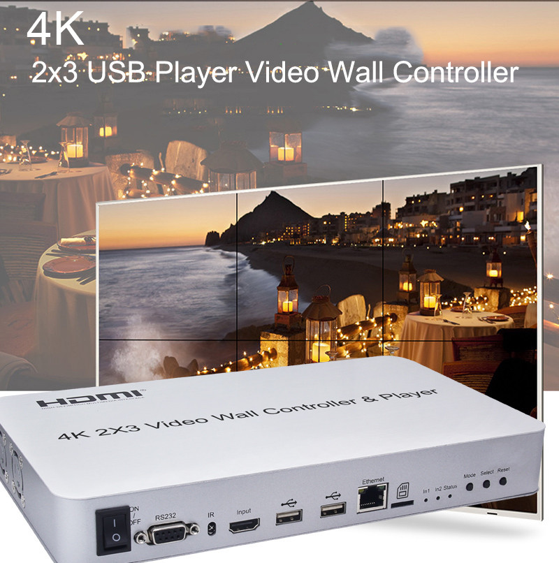 4K 2x3 6 Splicing Screen Processor 2x2 4 TV Wall Controller HDMI Video ...