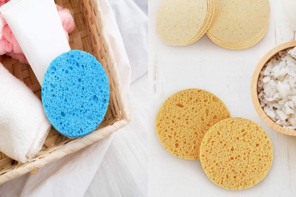 BUYMEZ Reusable Face Sponge Effective Exfoliating Sponge 10pcs Reusable ...