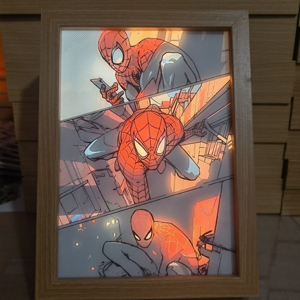 Spider Man Led Light Iron Man Light Painting Spiderman GUNDAM Night ...