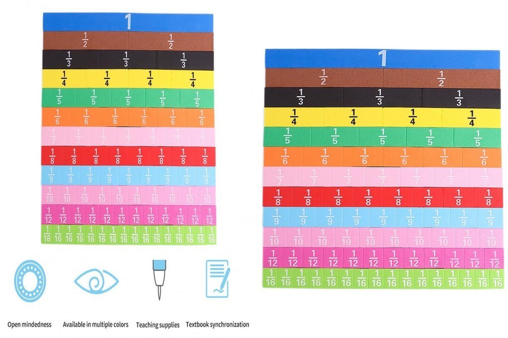 Dottam| Magnetic Fraction Tiles Model Colorful Fraction Tiles Math ...