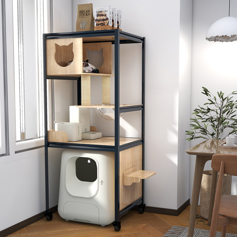 Large Climbing Cabinet Villa Cat House Small Pet Toilet Storage Rack ...