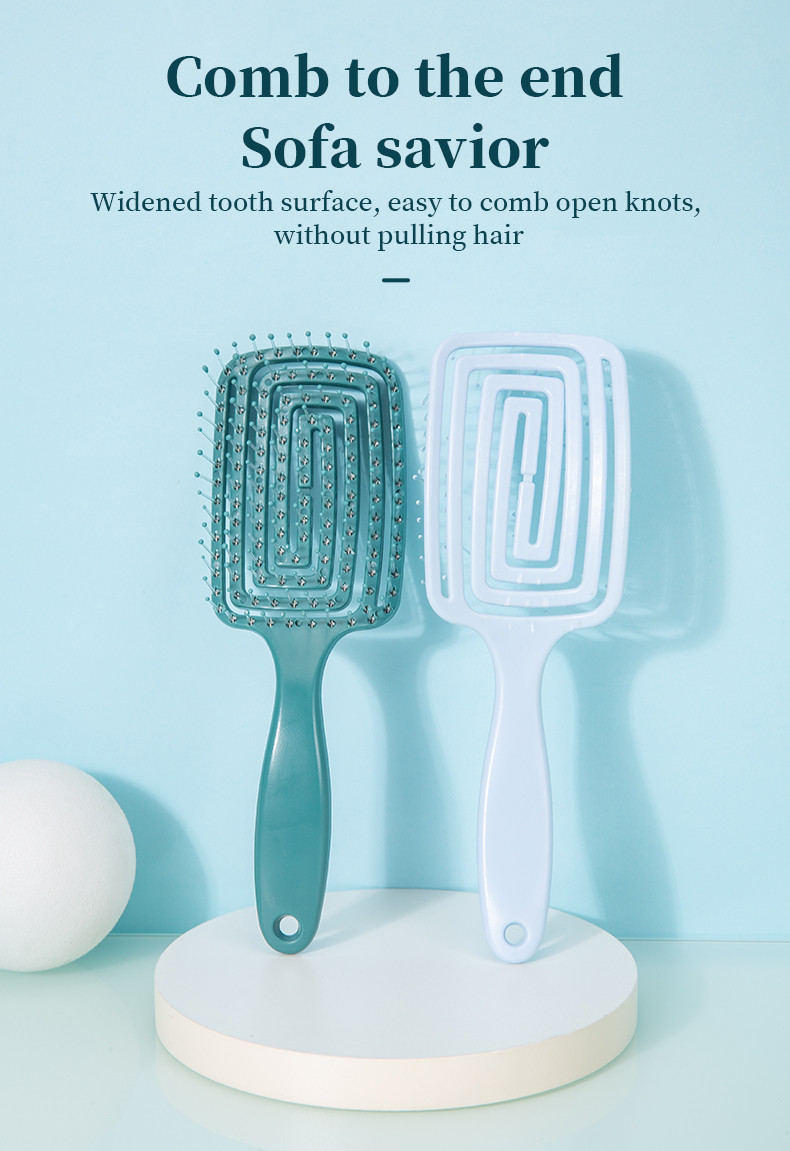 Portable circular hollow comb home blow dry comb home styling massage ...