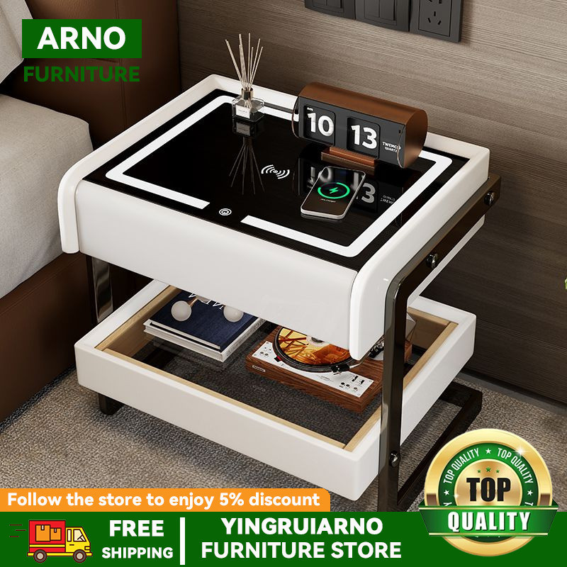 Modern Simple Wireless Smart Bedside Table Home Bedroom Multifunctional ...