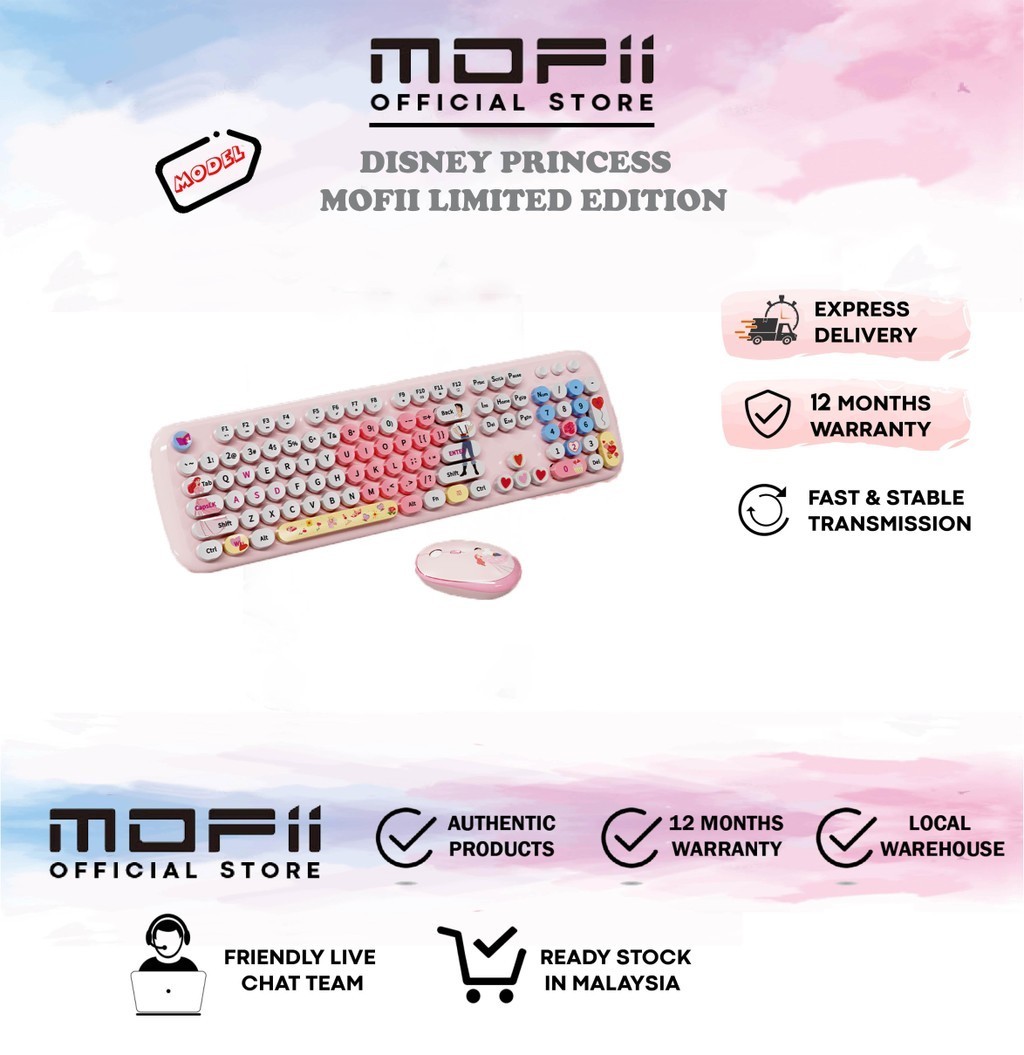 MOFII Limited crossover Disney Princess Wireless Keyboard Mouse Set ...