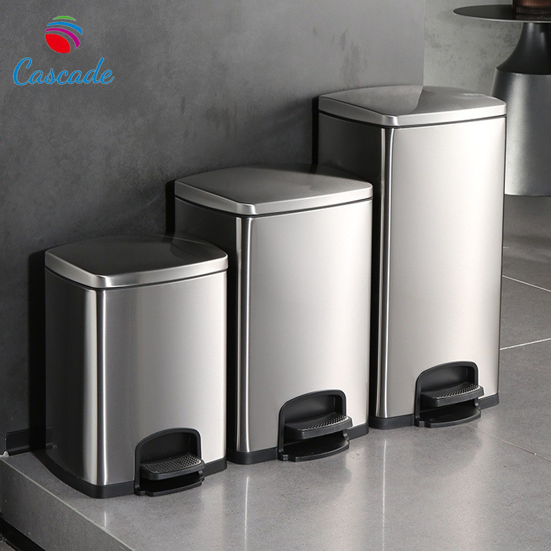Dustbin For Kitchen Rubbish Bin Stainless Steel Foot Operated Dustbin ...