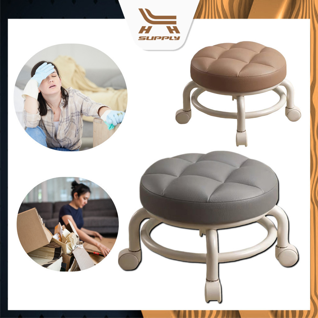 LH 360 Rotating Low Roller Seat Stool Pulley Wheels Stool Adjustable ...