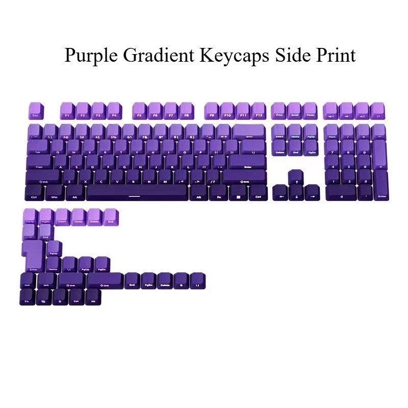 Gradient Side Front Print Full Set Keycaps OEM Profile Doubleshot Shine ...