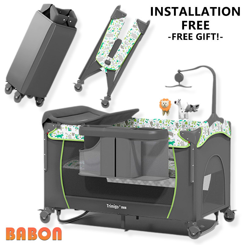 Collapsible Baby Cot Portable Baby Bed Removable Baby Crib Installation ...
