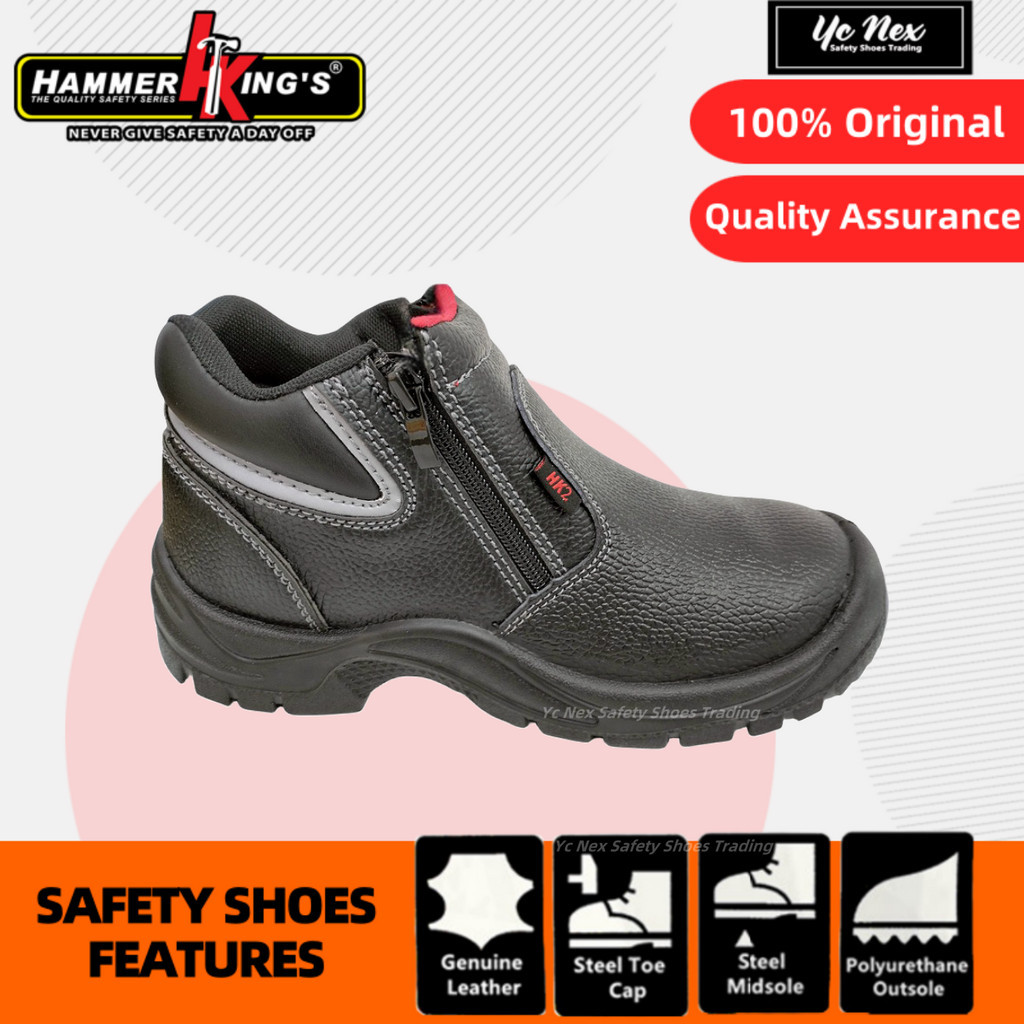 Hammer King's HK2 Safety Shoes Steel Toe Cap Steel Midsole Leather ...