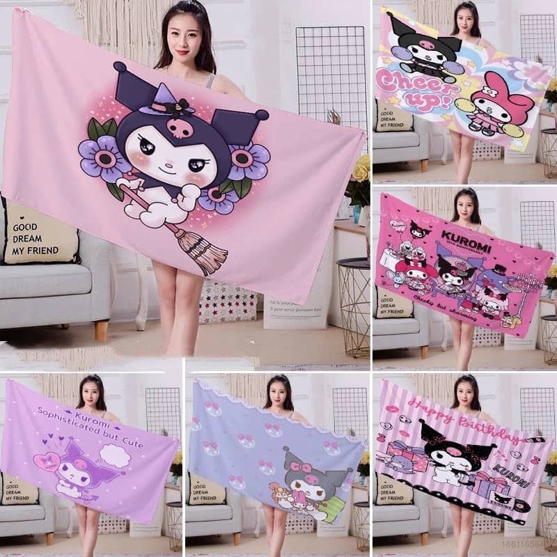 Sanrio Bath Towel Kuromi Melody cartoon Pikachu Pokemon Barbie ...