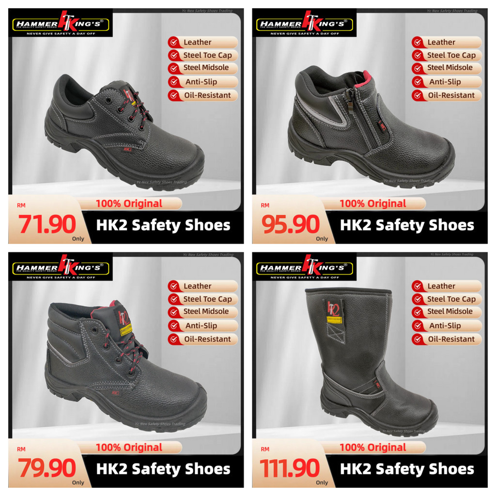 Hammer King's HK2 Safety Shoes Steel Toe Cap Steel Midsole Leather ...