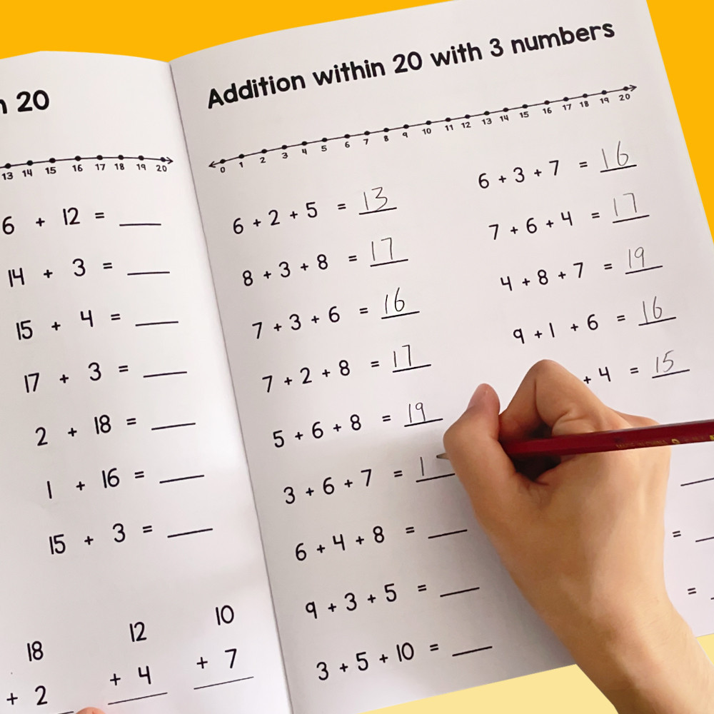 28Pages Children Learning Addition and Subtraction Math Workbook ...