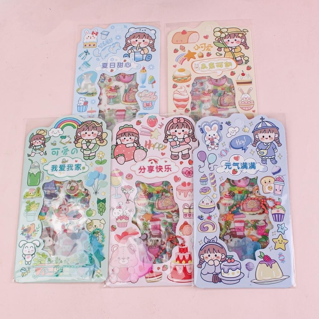 SG READY STOCK Cute Pretty Adhesive DIY Scrapbooking Stickers Cartoon ...