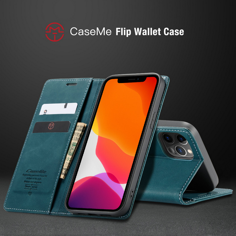 CaseMe Original For iPhone 14 Pro Max Case 14 11 12 Mini Xs 6s 7 8 Plus SE Retro Leather Wallet ...