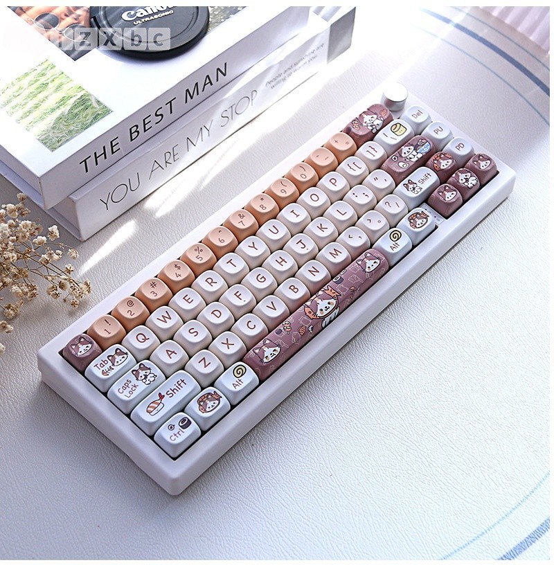 PBT MOA round keycap supplementary 7 keys Bunny Purple Rabbit cute Cat ...