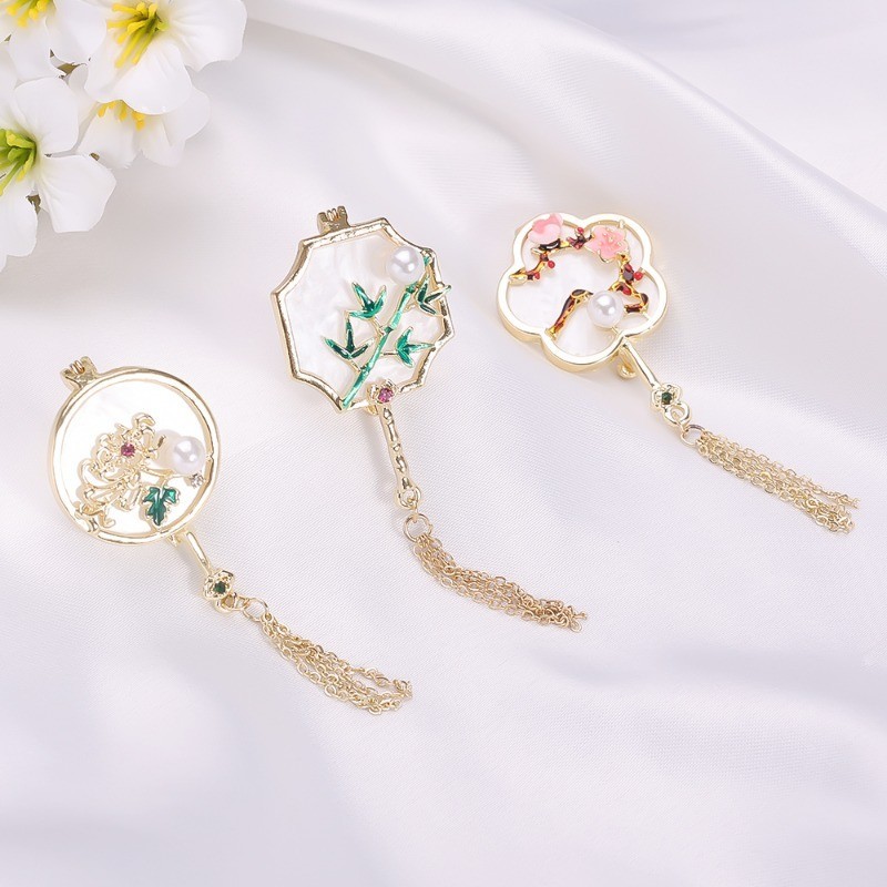 1 PC Classical Design Sense Bamboo Brooch Women Orchid Chrysanthemum ...