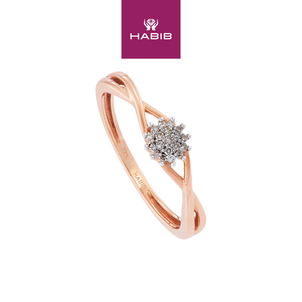 HABIB Round Diamond Ring in 375 9K Rose Gold 25679 RG Shopee Singapore