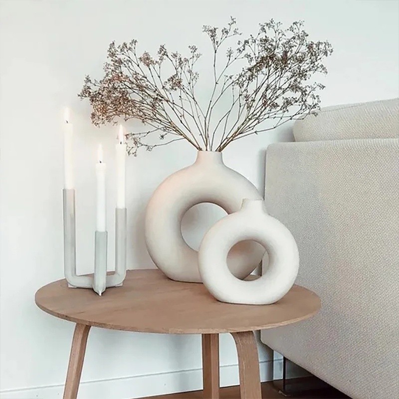 Nordic Ceramic Vase Minimalist Irregular Flower Vases Aesthetic Flowers ...