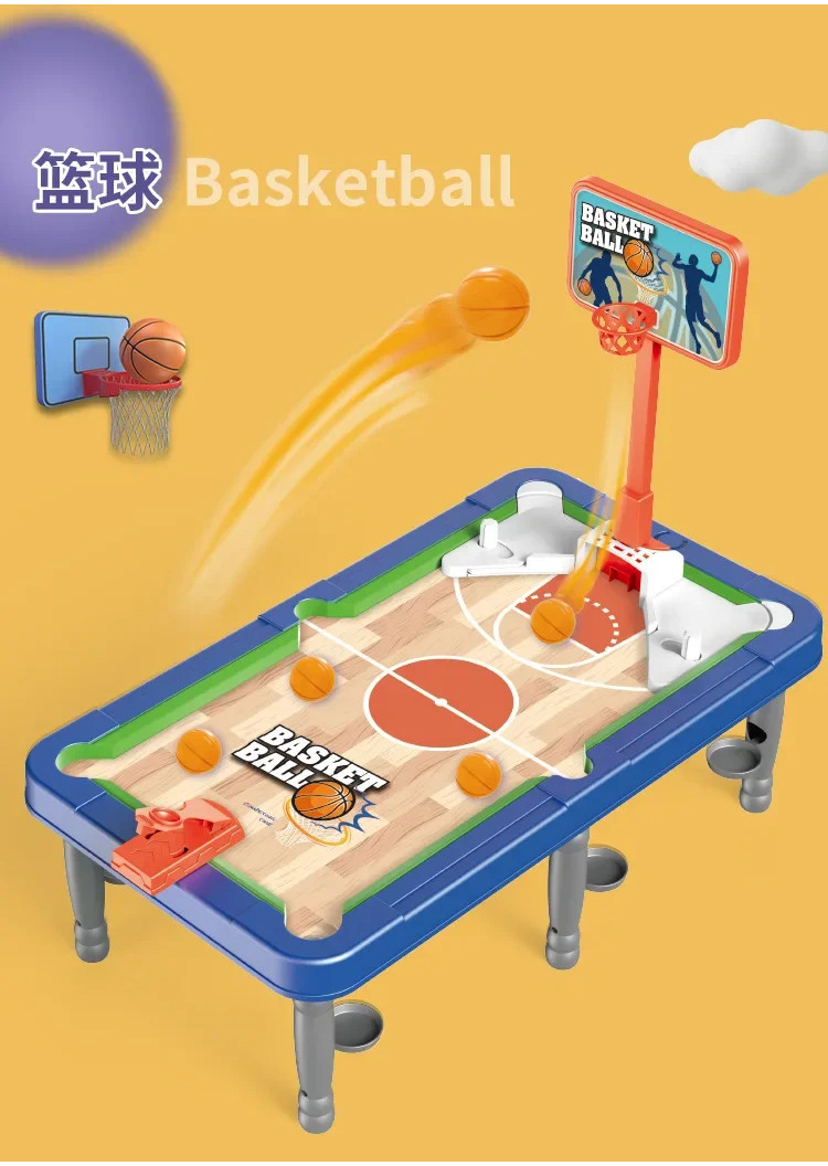 6-in-1 Table Top Sports Game Set Tabletop Soccer Basketball Ice Hockey ...