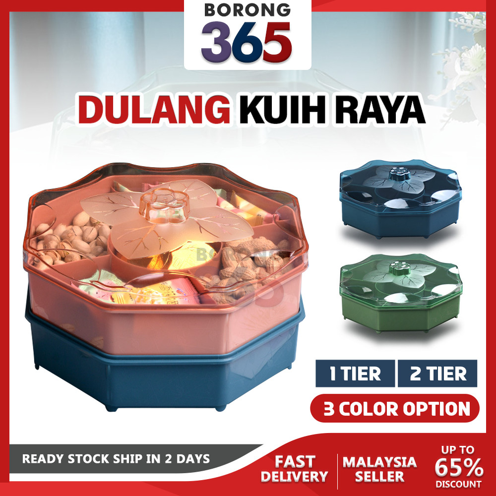 [2 Sizes] Borong365 High Tea Dessert Tray Dulang Kuih Raya Stackable ...